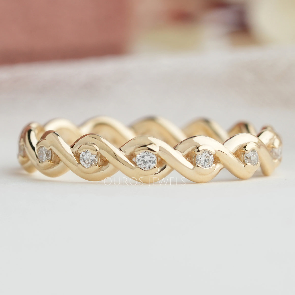 Infinity Twist Diamond Wedding band — Ouros Jewels
